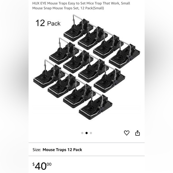 Amazon | Other | New 2 Packs Of Snap Mouse Traps Easy To Set Mice Trap ...